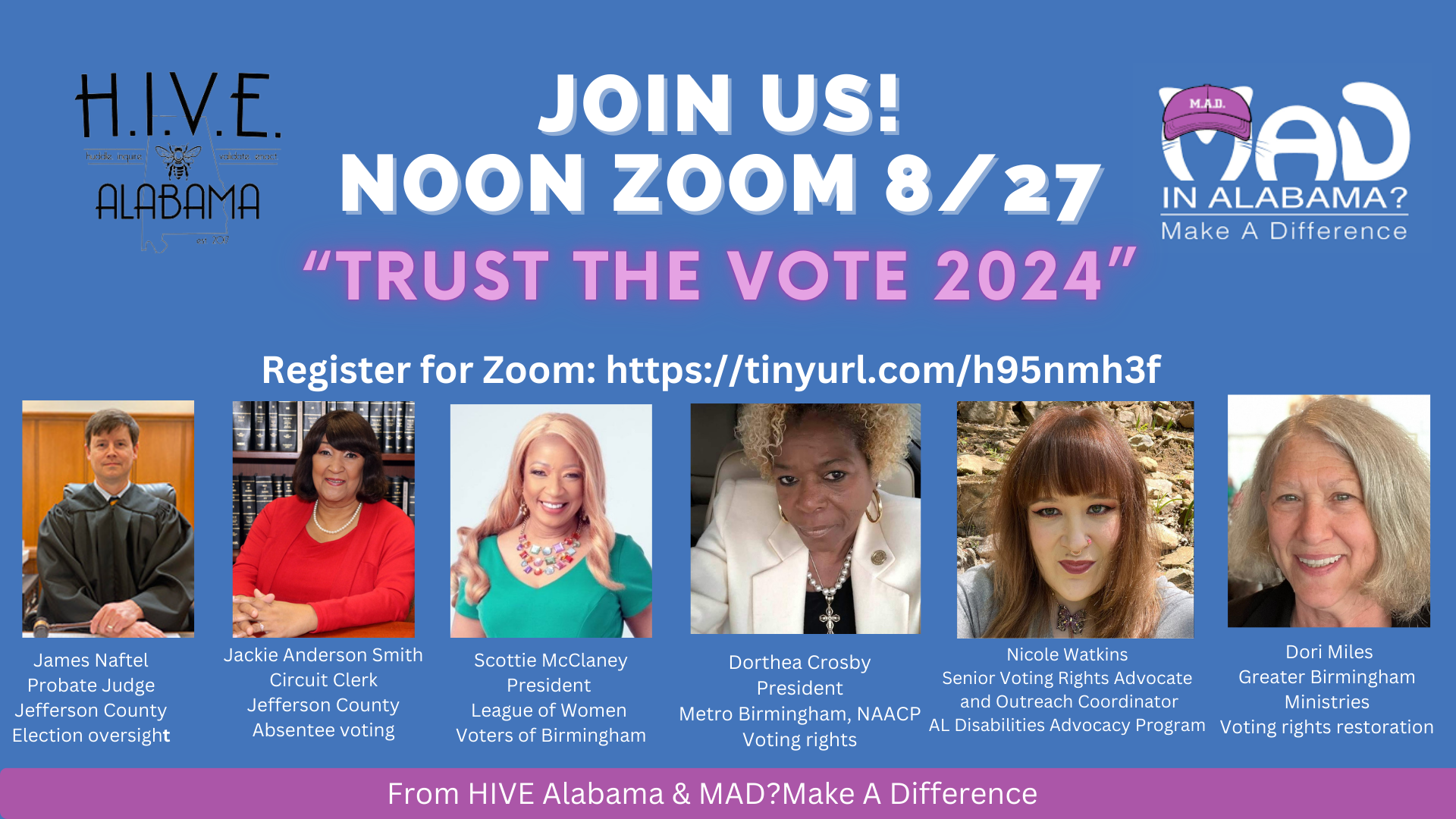 “Trust the Vote” Zoom on Tuesday, 8/27 | HIVE Alabama